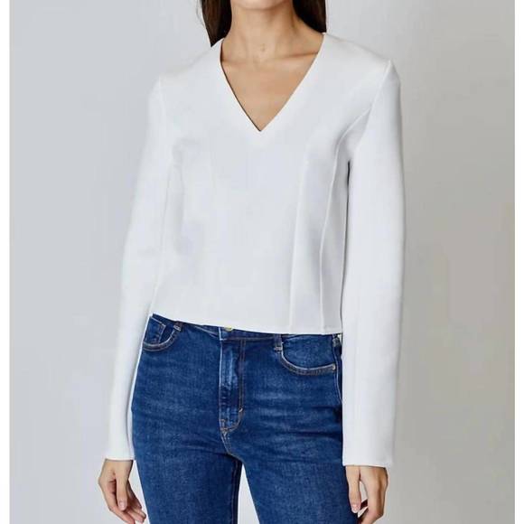 dh NEW YORK | Tops | New Dh New York Margot Scuba Top In White | Poshmark